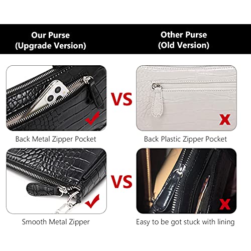 Shoulder Bag White Purse Y2k Purses Classic Crocodile Pattern Clutch Purses with Zipper 90s Trendy Tote Handbags for women