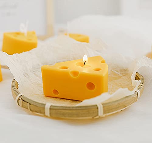 Cheese Shaped Scented Candle,120G Aroma Soy Wax Decorative Candle for Table Photo Prop Birthday Gift,Prefect for Meditation Stress Relief Mood Boosting Bath Yoga