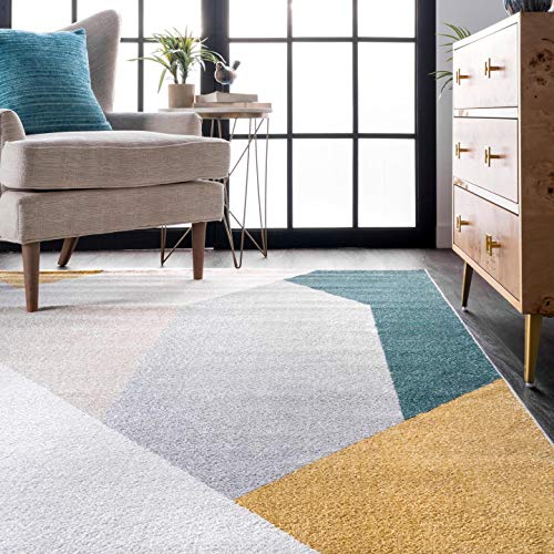 nuLOOM Prisms Modern Abstract Area Rug, 5' x 8', Light Grey