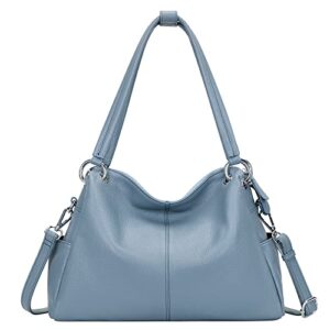 cherish kiss shoulder bag for women genuine leather purses and handbags ladies hobo bags crossbody satchel(k29 blue-1)