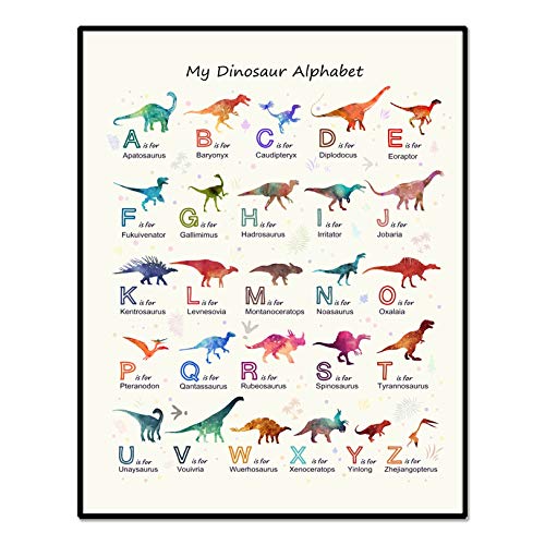 8x10inch Print, Dinosaur Alphabet Print, Dinosaur Wall Art, Toddler Room Decor, Dinosaur Gift for Kids, Alphabet Prints, ABC Print, Classroom Decor, 8x10 Inch Unframed (8X10 INCH)