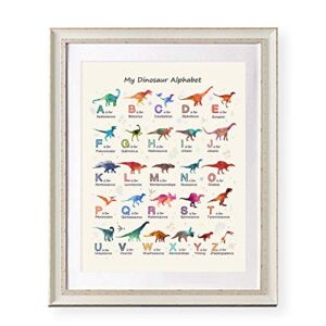 8x10inch Print, Dinosaur Alphabet Print, Dinosaur Wall Art, Toddler Room Decor, Dinosaur Gift for Kids, Alphabet Prints, ABC Print, Classroom Decor, 8x10 Inch Unframed (8X10 INCH)