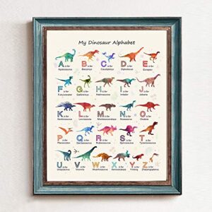 8x10inch Print, Dinosaur Alphabet Print, Dinosaur Wall Art, Toddler Room Decor, Dinosaur Gift for Kids, Alphabet Prints, ABC Print, Classroom Decor, 8x10 Inch Unframed (8X10 INCH)