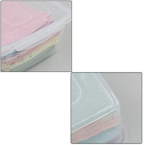 Farmoon 14 Quart Clear Storage Bin, Plastic Latch Containers/Boxes with Lid, 4 Packs