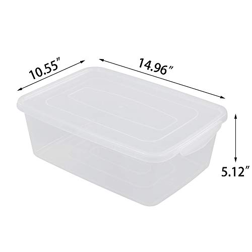 Farmoon 14 Quart Clear Storage Bin, Plastic Latch Containers/Boxes with Lid, 4 Packs