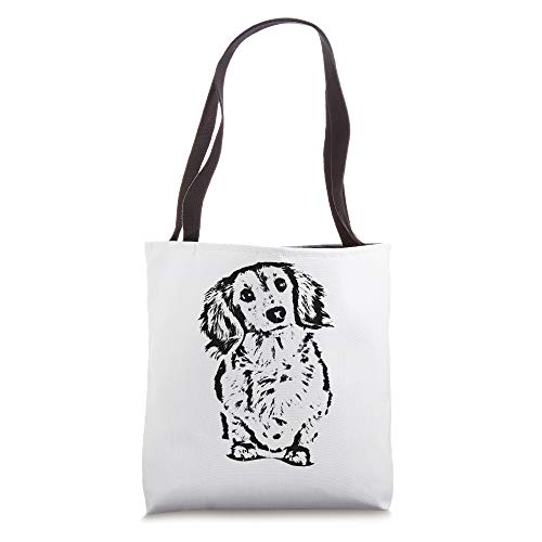 Long Hair Dachshund Lover Doxie Mom Dad Cute Wiener Dog Tote Bag