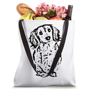 Long Hair Dachshund Lover Doxie Mom Dad Cute Wiener Dog Tote Bag