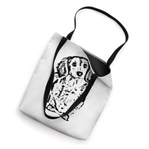 Long Hair Dachshund Lover Doxie Mom Dad Cute Wiener Dog Tote Bag