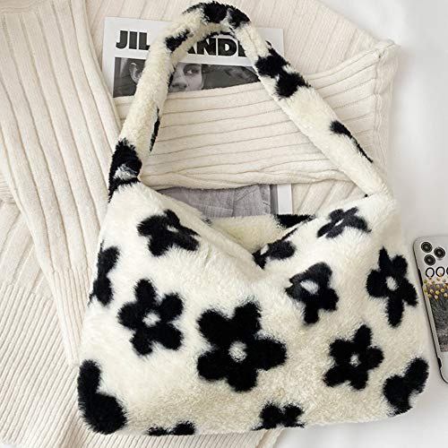 YFGBCX Plush Underarm Bag, Ladies Fluffy Shoulder Bag, Women Y2K Furry Purse Fluffy Tote Bag for Autumn and Winter