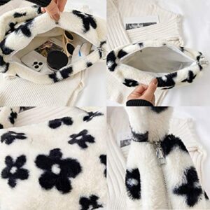 YFGBCX Plush Underarm Bag, Ladies Fluffy Shoulder Bag, Women Y2K Furry Purse Fluffy Tote Bag for Autumn and Winter