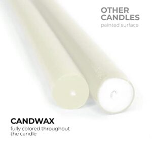 CANDWAX Ivory Taper Candles 12 inch Dripless - Set of 12 Tapered Candles Ideal as Dinner Candles - Smokeless and Unscented Taper Candles Long Burning - Hand Poured Tall Candlesticks