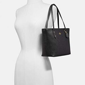 Coach Mini Leather City Zip Tote Purse - Black - #22967