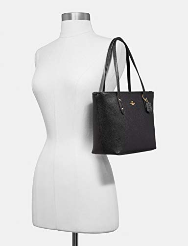 Coach Mini Leather City Zip Tote Purse - Black - #22967