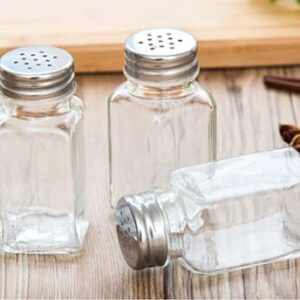 Tebery 30 Pack Glass Salt and Pepper Shaker Set with Stainless Steel Mushroom Top, 2.7oz Spice bottle for Kitchen, Restaurants and Catering, Classic Design