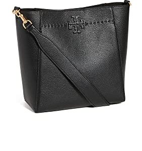 Tory Burch Women's McGraw Bucket Bag, Black, One Size