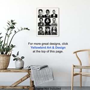 Musician Mugshot Bowie, Elvis, Johnny Cash, Jerry Garcia, Jimi Hendrix, Mick Jagger, Frank Sinatra, David Crosby, Janice Joplin Photo Wall Art - 8x10 Poster Print - Gift For Music Fans - Home Decor