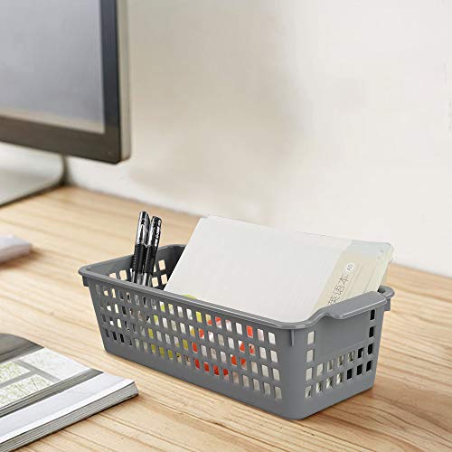 Ucake Small Rectangle Plastic Storage Basket, Slim Basket organizer, 6 Packs