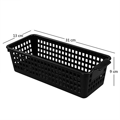 Ucake Small Rectangle Plastic Storage Basket, Slim Basket organizer, 6 Packs