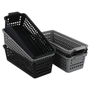 Ucake Small Rectangle Plastic Storage Basket, Slim Basket organizer, 6 Packs