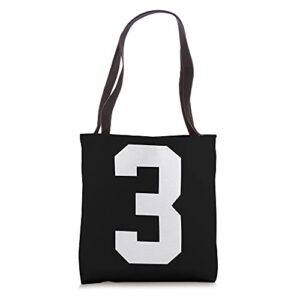 team uniform jersey number 3 birthday varsity sports team tote bag