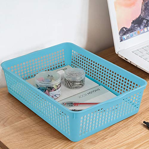 Ucake A4 Paper Storage Baskets, Plastic File Storage Tray Basket, 6 Pack