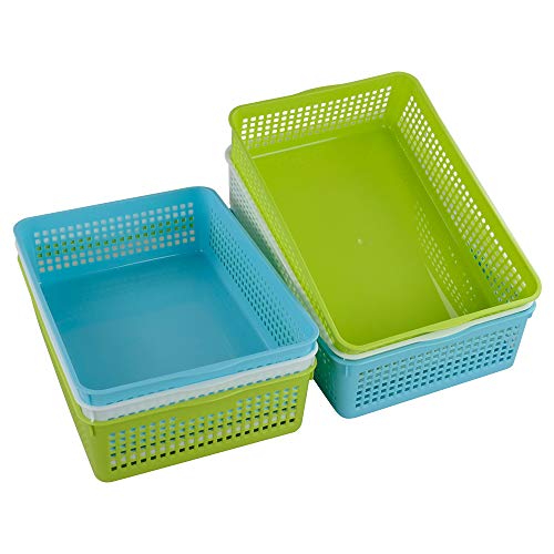 Ucake A4 Paper Storage Baskets, Plastic File Storage Tray Basket, 6 Pack