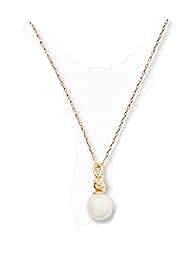 kate spade new york pearl mini pendant necklace, cream and goldtone