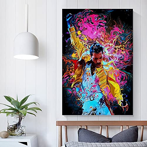 ZXCM Band Poster Queen Poster Freddie Mercury Canvas Art Poster and Wall Art Picture Print Modern Family Bedroom Decor Posters 12x18inch(30x45cm)