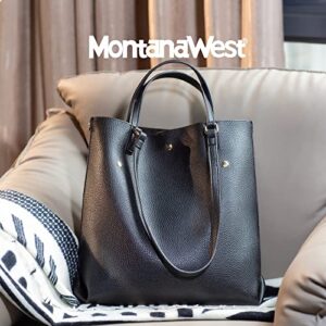 Montana West Tote Bag for Women Purses and Handbags Top Handle Satchel Purse Large Shoulder Handbag MWC-C021BK