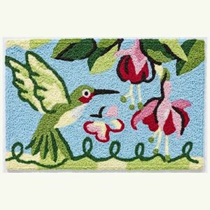 jellybean modern indoor / outdoor mat home comfort rugs 20″ x 30″ rectangle fuschia & hummingbird