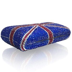 Marc Defang British Union Jack Crystal Handmade Couture Clutch (Large Rectangle)