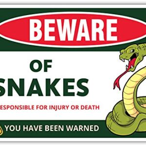 Venicor Snake Sign Decor - 8 x 12 Inches - Aluminum - Pet Snake Tank Accessories Tapestry Gifts Stuff Poster