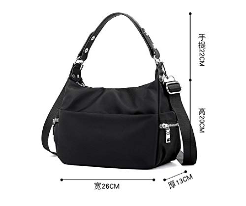 Womens Handbags Crossbody Bag Lightweight Nylon Hobo Purses Casual Shoulder Messenger Bag for Grils Waterproof Black