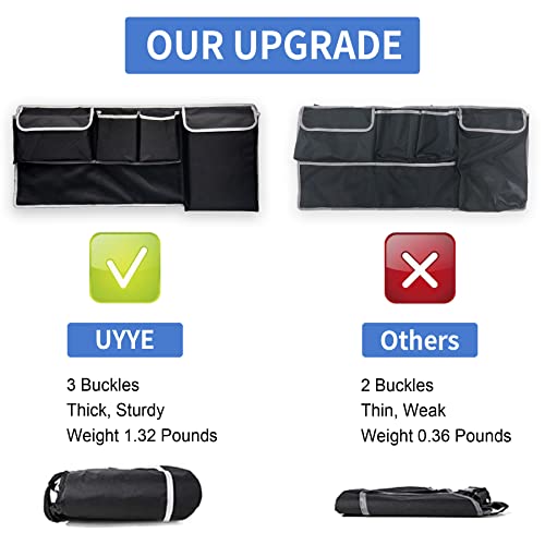 UYYE Car Trunk Hanging Organizer,Backseat Hanging Bag, Car Interior Accessories with 4 Pockets & 2 Mesh Pouches,Storage for Groceries, Will Provides More Storage Trunk Space for SUV, Truck, Jeep，MPVs