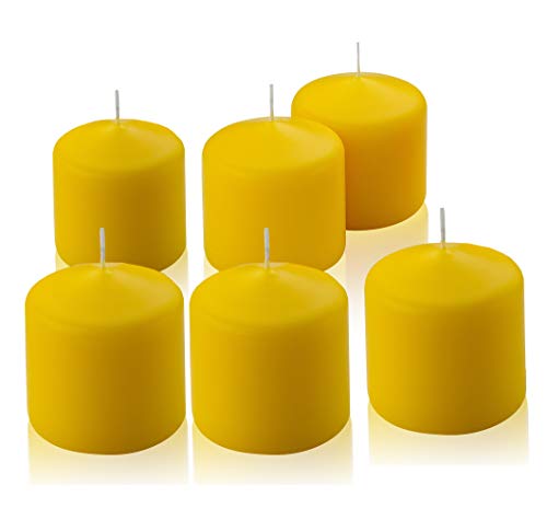 Citronella Pillar Candle - Set of 6 Citronella Candles - 3 inch Tall, 3 inch Thick - for Indoor/Outdoor Use