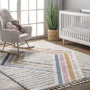 nuloom angela high-low modern diamond tassel area rug