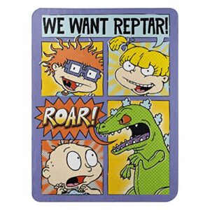 northwest rugrats nick rewind, comic strip fleece throw blanket, 45″ x 60″, multi color