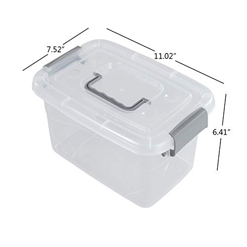 Joyeen Plastic Storage Bins, Stackable Clear Storage Boxes Set of 6