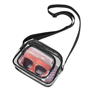 oraben clear crossbody purse bag, clear bag stadium approved for concerts, festivals (black)