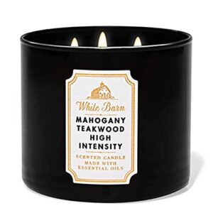 bath and body works, white barn 3-wick candle w/essential oils – 14.5 oz – 2021 core scents! (mahogany teakwood)