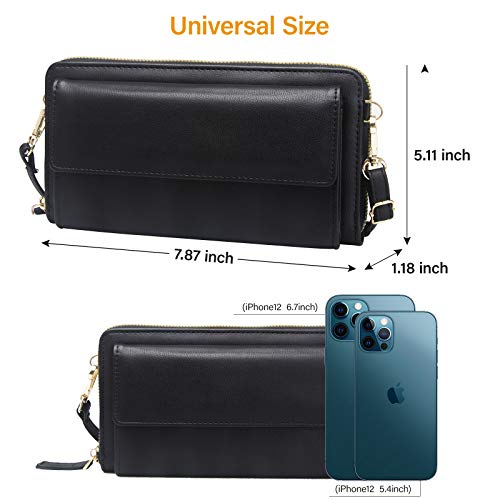 Women Touch Screen Purse Small Crossbody Phone Bag RFID Protection Wristlet Cell Phone Wallet (Wristlet Strap NOT Include)