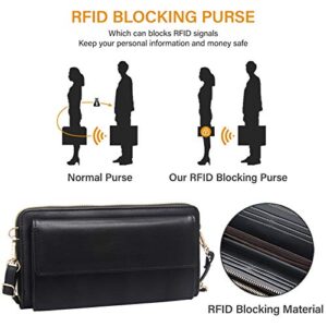 Women Touch Screen Purse Small Crossbody Phone Bag RFID Protection Wristlet Cell Phone Wallet (Wristlet Strap NOT Include)