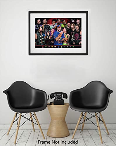 FatCat Wall Graphics WWE - Group 17 - Matte Poster Frameless Gift 12 x 18 inch(30cm x 46cm)-MS-GZ016, Office