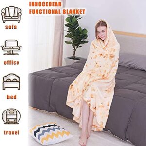 Cheese Pizza Blanket 270 GSM Digital Printing Adult and Child Flannel Blanket with Soft and Comfort Texture