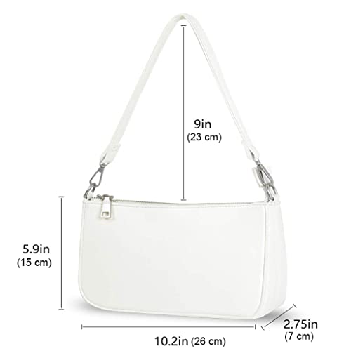 NIUEIMEE ZHOU Small Shoulder bag with 2 Removable Straps Cross Body Clutch Purse Handbag for Women (Style 3-Leather White)