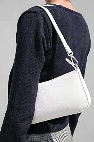 NIUEIMEE ZHOU Small Shoulder bag with 2 Removable Straps Cross Body Clutch Purse Handbag for Women (Style 3-Leather White)