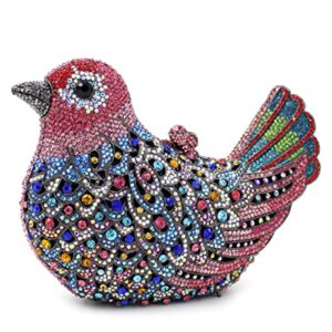 xlh pigeon women evening clutch bird cute artificial rhinestone bag crossbody purse evening party bags handbag,blue,s