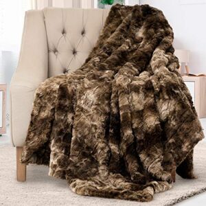 luxury plush blanket – cozy, soft, fuzzy faux fur throw blanket for couch – ideal comfy minky blanket for adults for cold nights by everlasting comfort