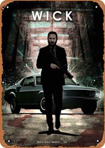 gcocl vintage look metal sign – car legends john wick – 8 x 12 tin sign for cafe bar pub kitchen