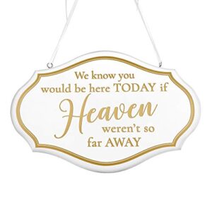 lillian rose white metallic gold memorial wedding chair sign, 10″x7.5″